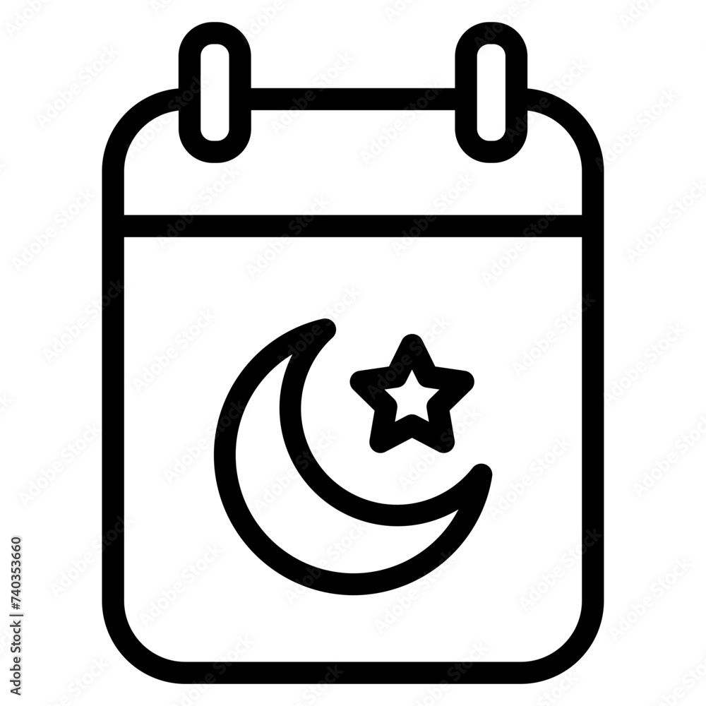 Arabic months name and Lunar Hijri calendar vector Icon design, ramadan ...