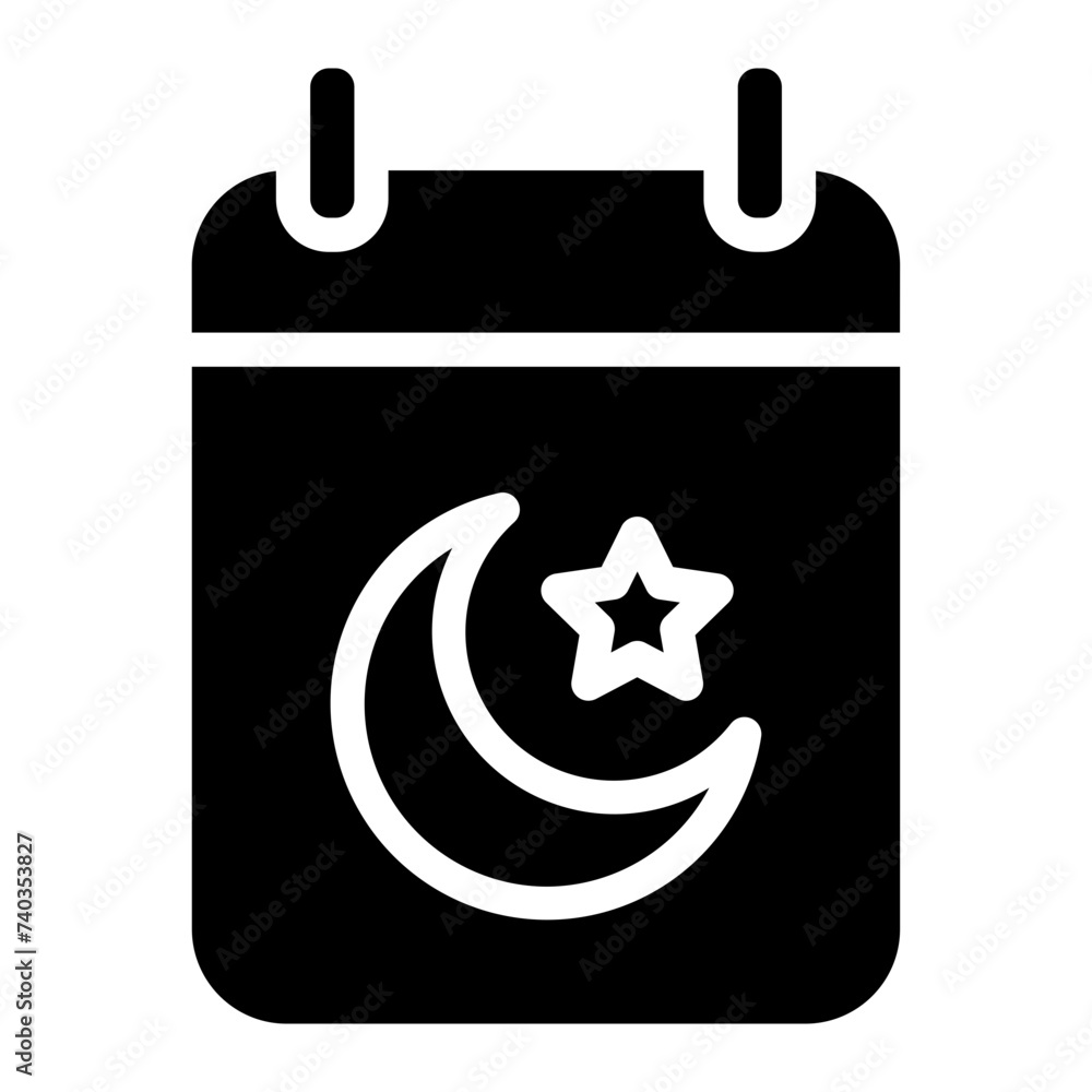 Arabic months name and Lunar Hijri calendar vector Icon design, ramadan ...