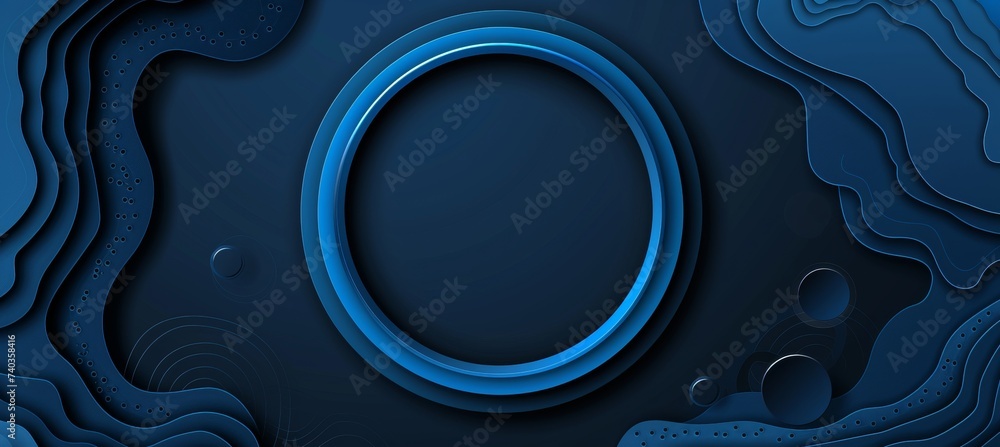 Futuristic 3d paper circle with circuit board, hi tech digital ...