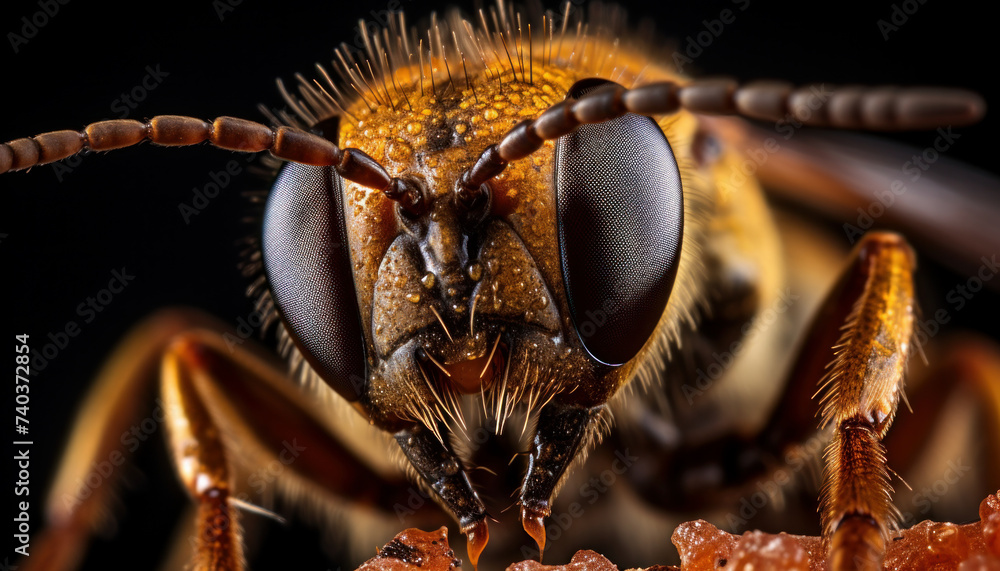 Close examination Unveil the intricate structures of a bee's mouth ...