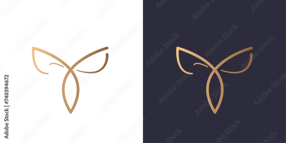 Letter A and J logo monogram, leaf, butterfly, nature, bird, minimal ...