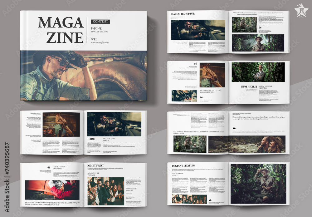 Simple Magazine Layout Landscape Stock Template | Adobe Stock