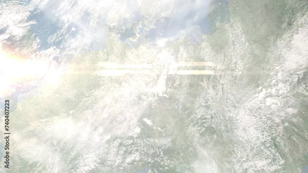 Earth zoom in from space and focus on Hoyerswerda, Germany. 3D ...