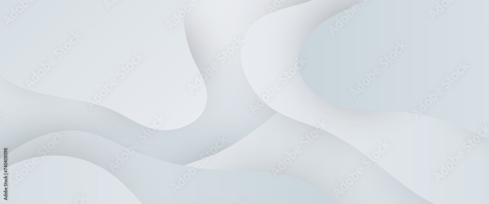 White vector gradient abstract banner with shapes elements. For ...