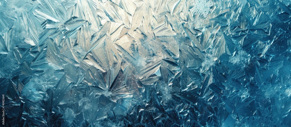This close-up photo showcases the captivating ice glistening on a ...