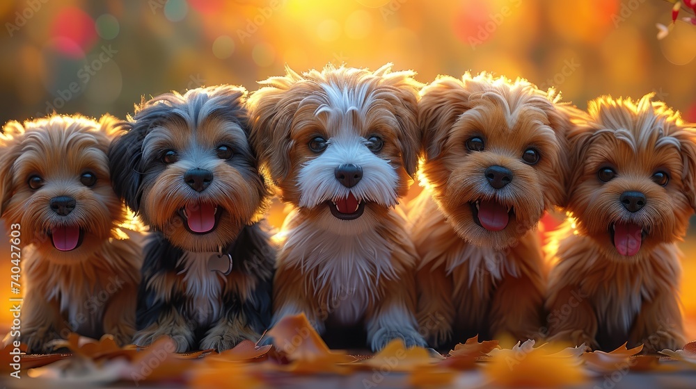 Endearing and heartwarming Puppy Day showcasing a group of diverse ...