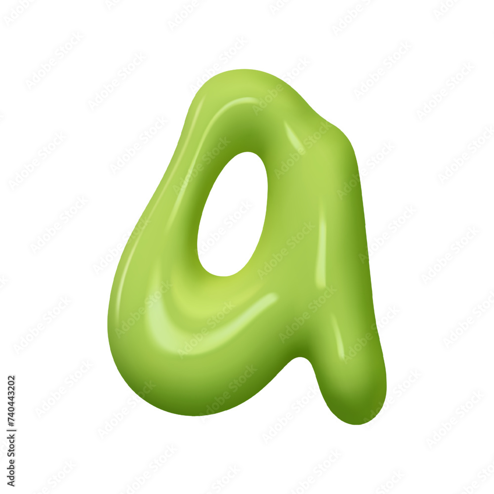 letter A. letter sign green color. Realistic 3d design in cartoon ...