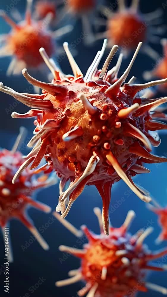 Virus attack, Cancer cell metastasis disease anatomy, 3d visualization ...