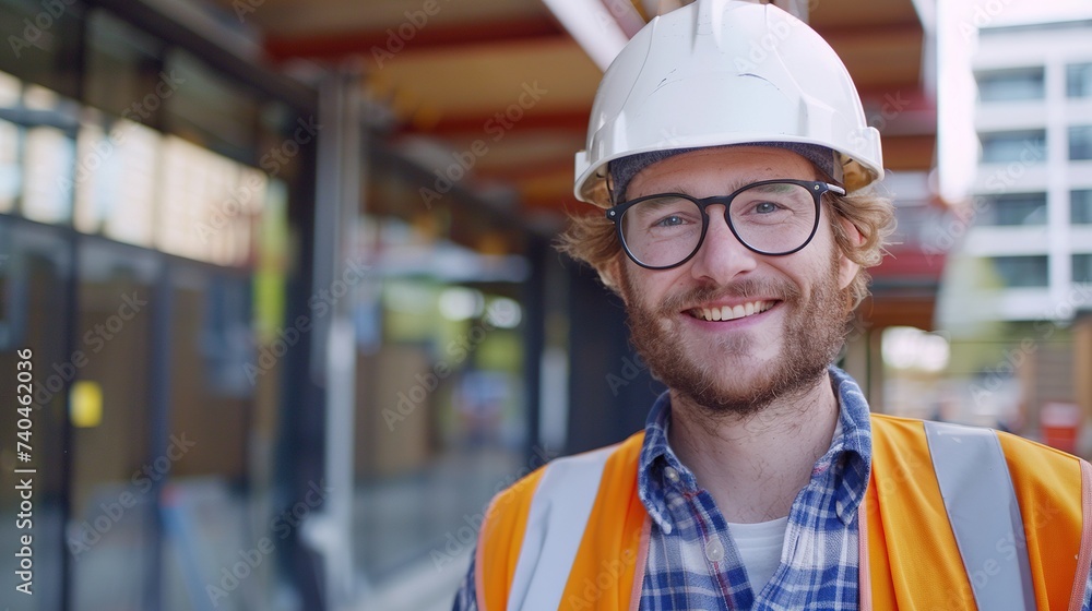 Man Engineer on Site Wearing Hard Hat, High Vis Vest, and PPE ...