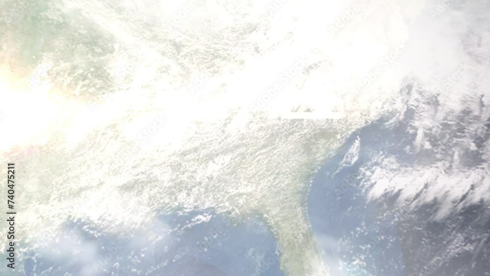 Earth zoom in from space and focus on Union City, Georgia, USA. 3D ...