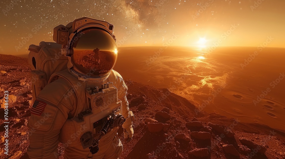 A daring spaceman embarked on a mission to Mars, eager to capture the ...