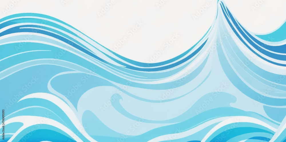 Vector ocean watercolor soft blue and white wavey curve line background ...