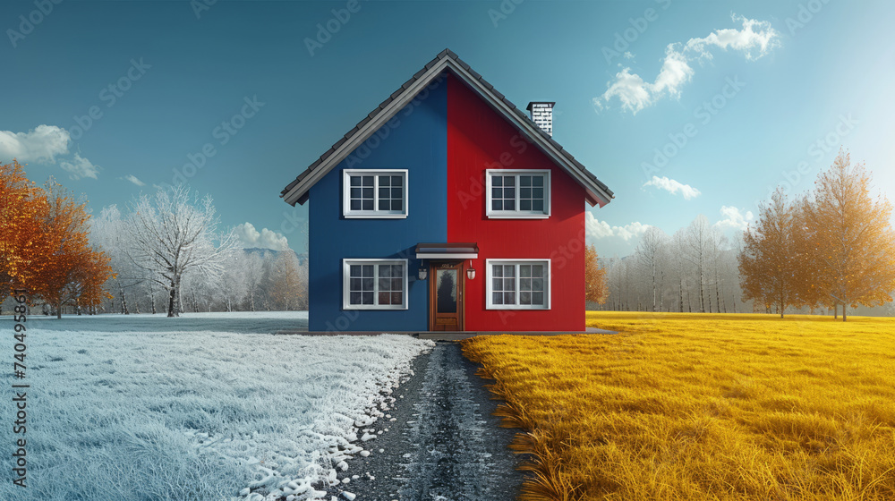 An infographic comparing two homes side by side: a traditional house ...