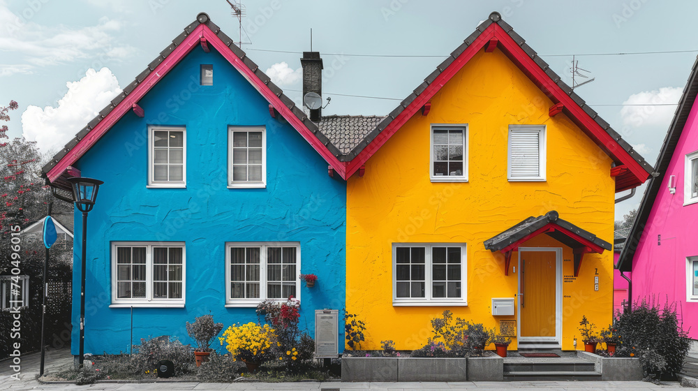 An infographic comparing two homes side by side: a traditional house ...