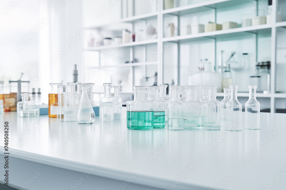 test tubes in a modern laboratory, viruses, vaccine, analytics, concept ...