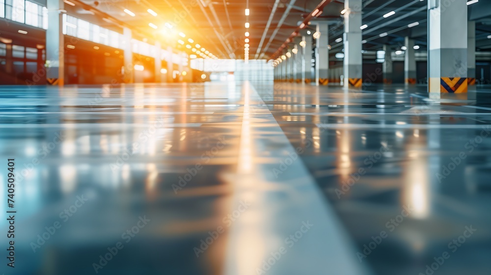 Foto de Car Parking Lot Floor Area of Shopping Mall, Perspective View ...