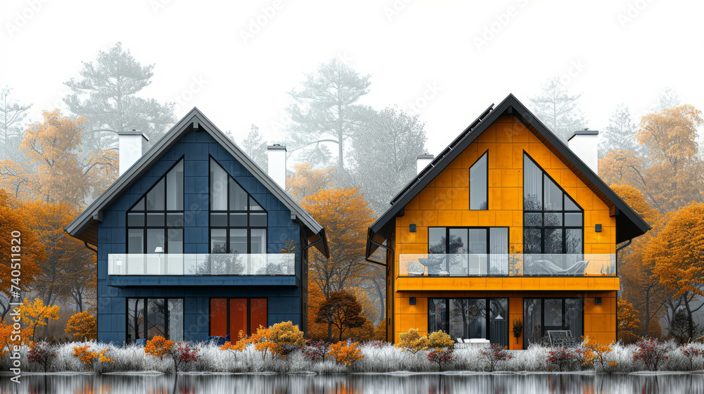 An infographic comparing two homes side by side: a traditional house ...