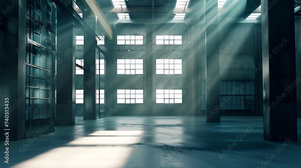 Empty building background. Empty industrial building. Empty industrial ...