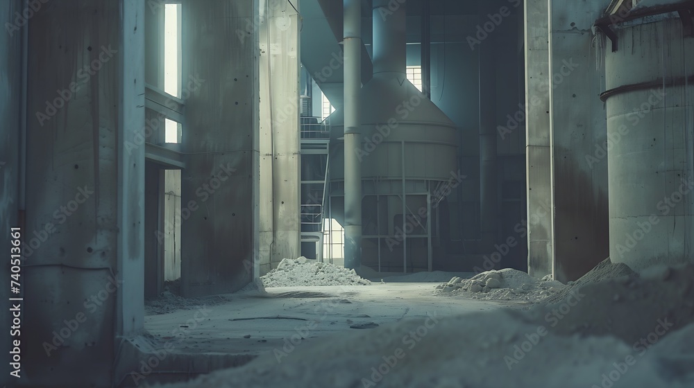 Cement factory empty and without activity due to the industrial and ...