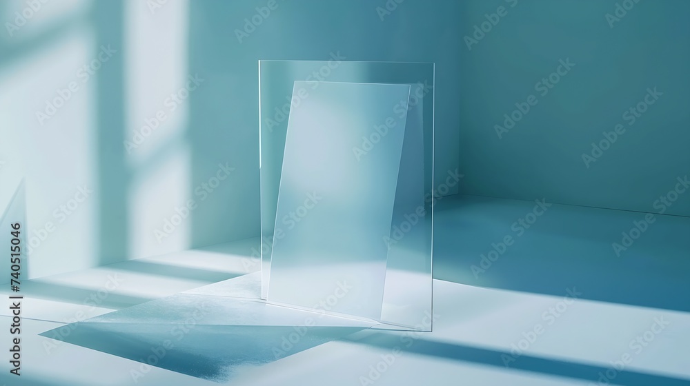 Blank flyer mockup glass plastic transparent holder isolated Plain ...