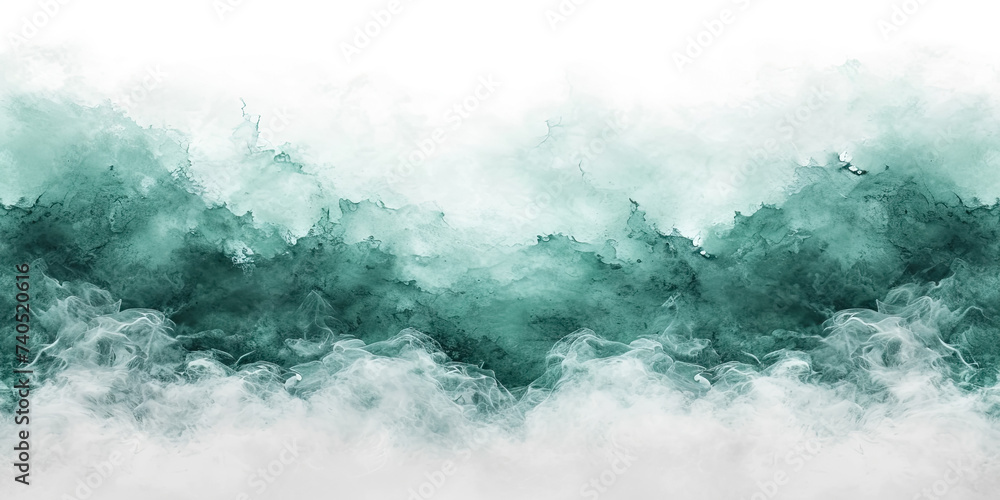 A misty mist of emerald green pigment suspended in a clear gel, presenting a translucent and ...