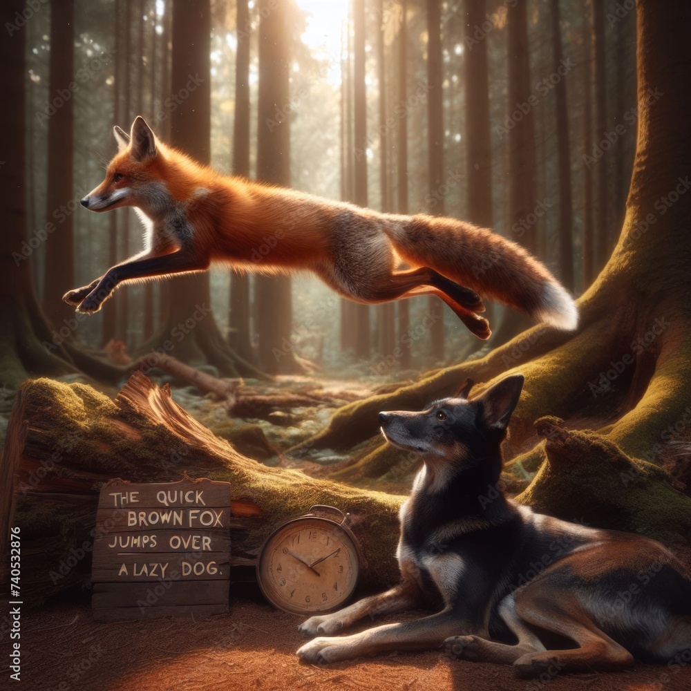 Visualisation of the expression; "The quick brown fox jumps over the ...