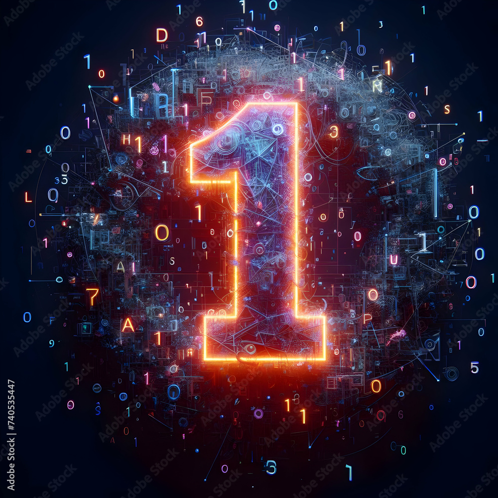 number one on background. Symbol 1 . Invitation for a birthday party ...