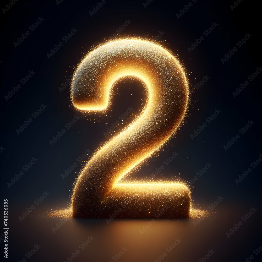 number two on background. Symbol 2 . Invitation for a birthday party ...