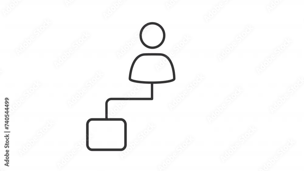 Delegation line animation. Animated diagram icon. Job roles hierarchy ...