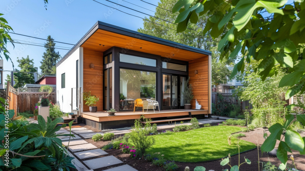 Tucked away in a quiet urban neighborhood this tiny infill house ...