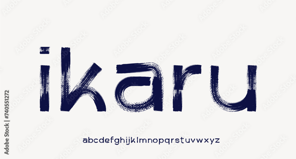 IKARU FONT VECTOR DISPLAY BRUSH LOWERCASE HANDWRITTING ANIME JAPAN ...