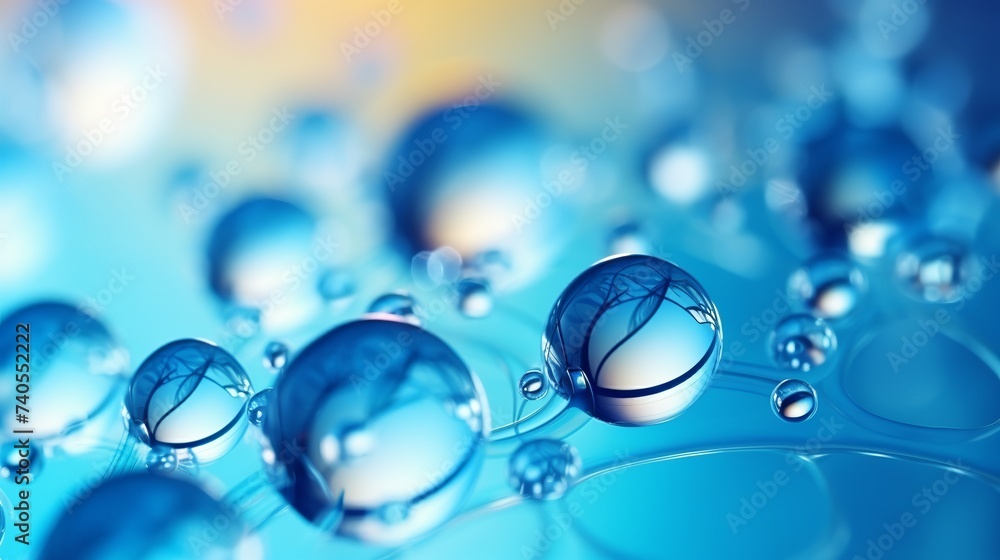 Scientific image of cell membrane. Macro up of liquid substances ...