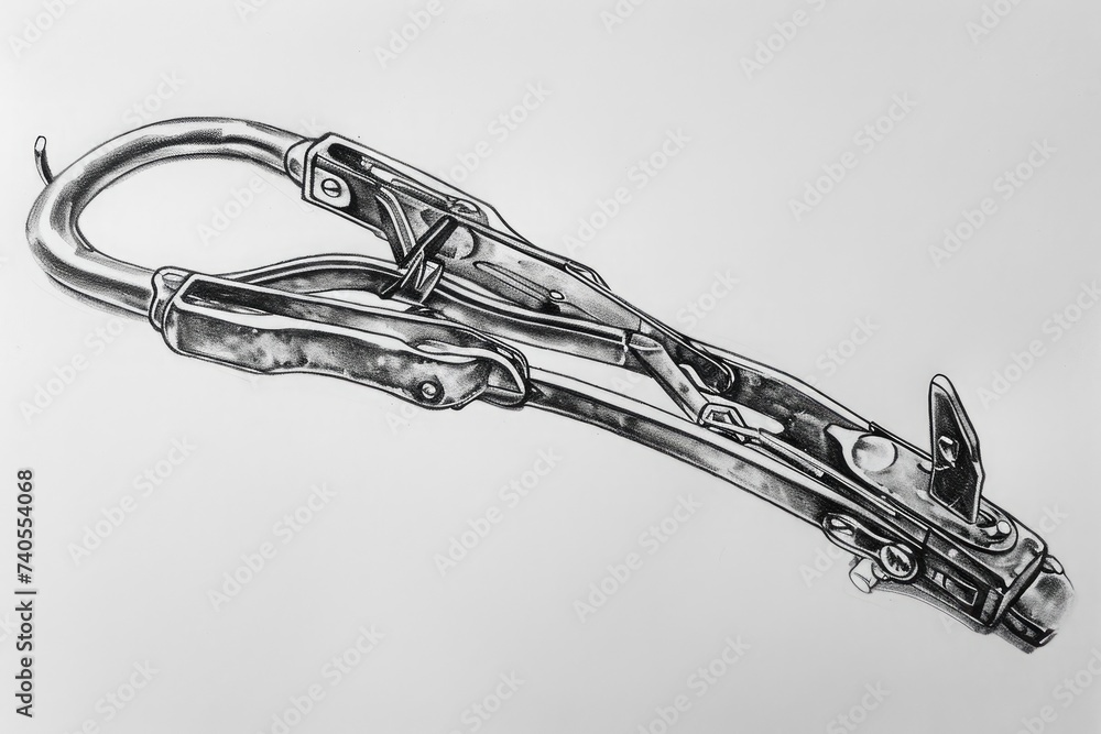 A detailed pencil drawing capturing the image of a pair of scissors ...