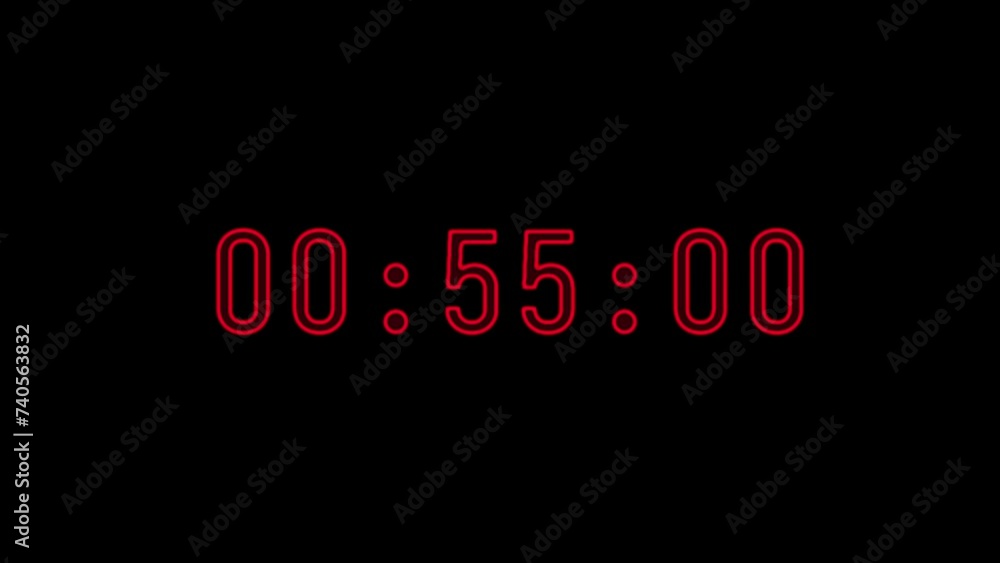 Vidéo Stock One minute Countdown timer. Digital countdown clock timer ...