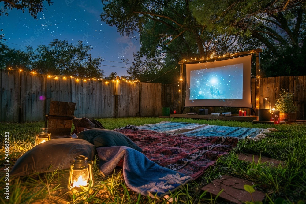 Outdoor Movie Night Magic, Set the scene for an enchanting outdoor ...