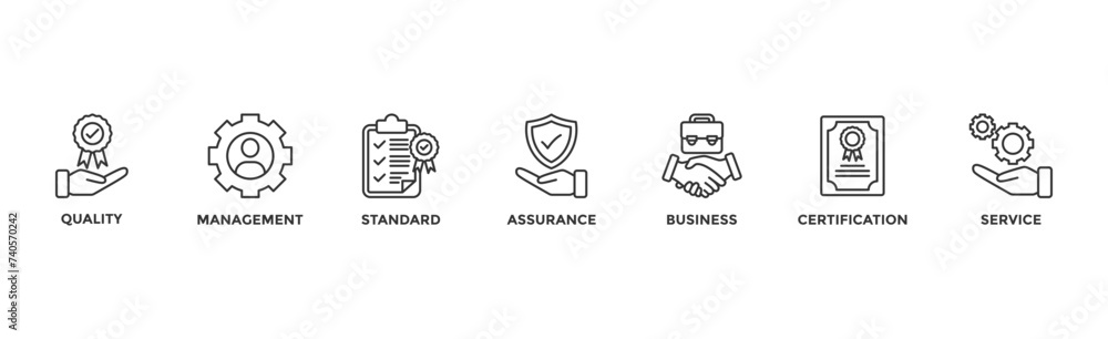 ISO 9001 banner web icon vector illustration concept with icon of ...