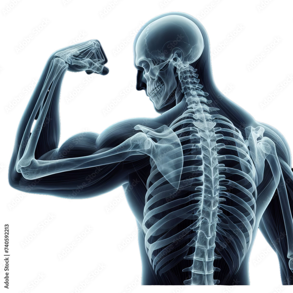 x-ray muscle of bicep isolate on transparent background Stock ...