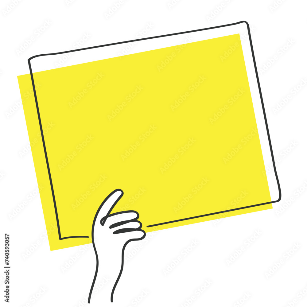 hand drawn line art vector of people holding placards. People power and ...