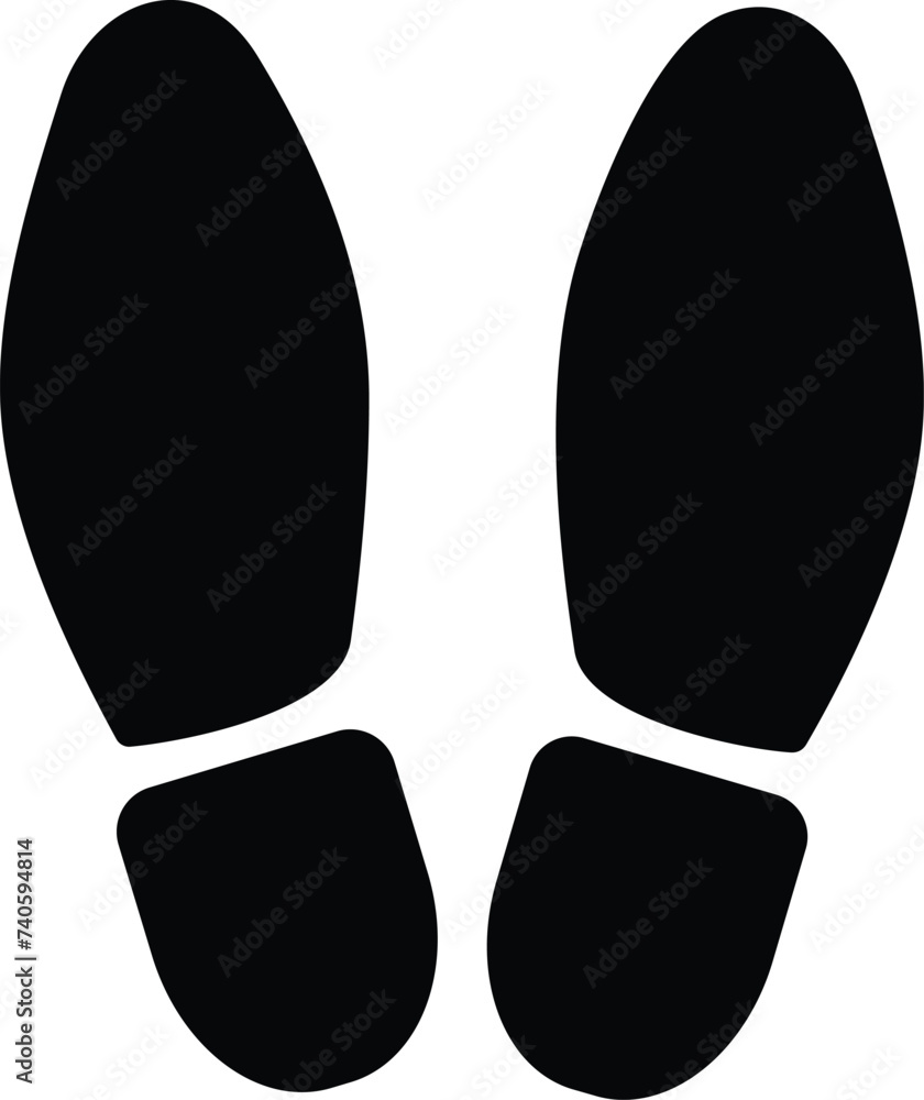 Footprint human silhouette vector. Shoe sole print. Foot print tread ...