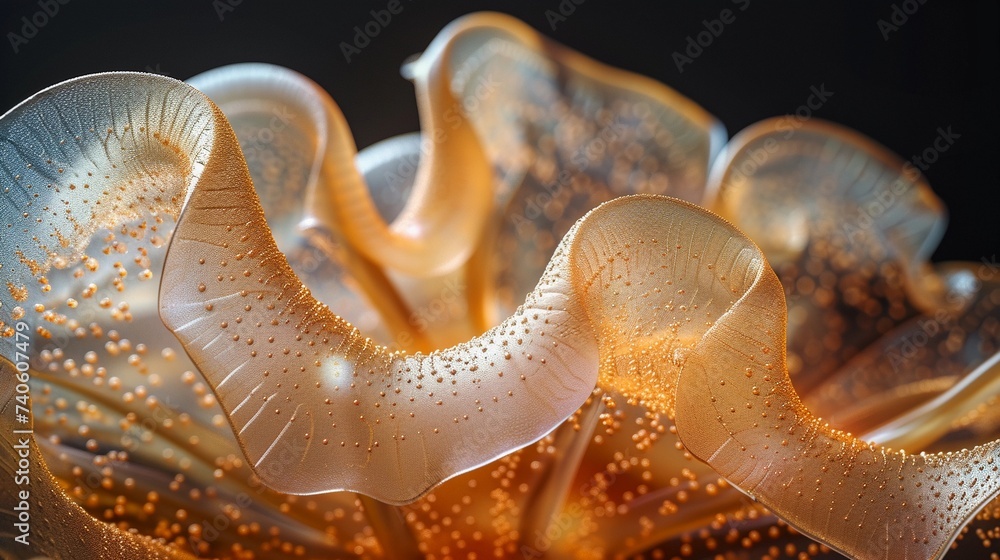 Macro Shot of a Jellyfish's Epidermis. Rich Orange Hues, Graceful ...