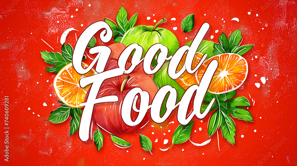 Good food typography design for health centers, organic and vegetarian ...
