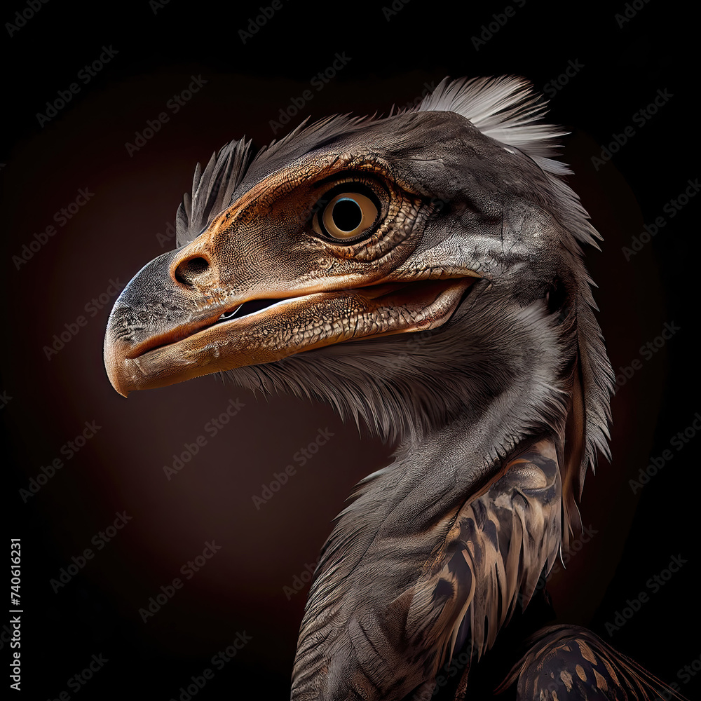 Stunning Velociraptor Portrait with Vivid Detail and Realism Stock ...