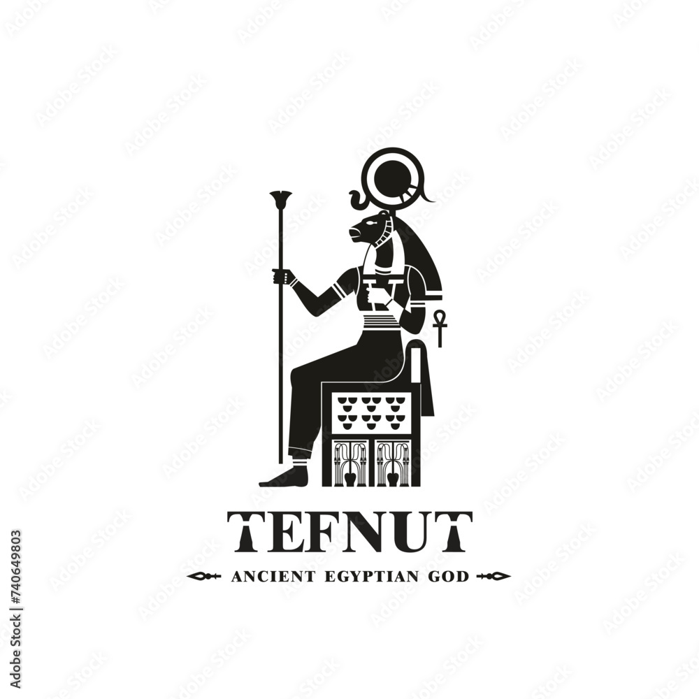 Ancient egyptian god tefnut silhouette, middle east god Logo Stock ...