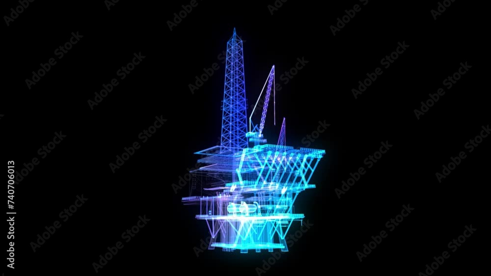 Ocean oil gas drilling rig. Offshore oil platform for production of oil ...