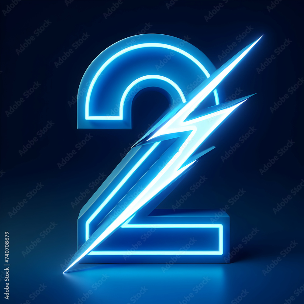 number two on background. Symbol 2 . Invitation for a birthday party ...