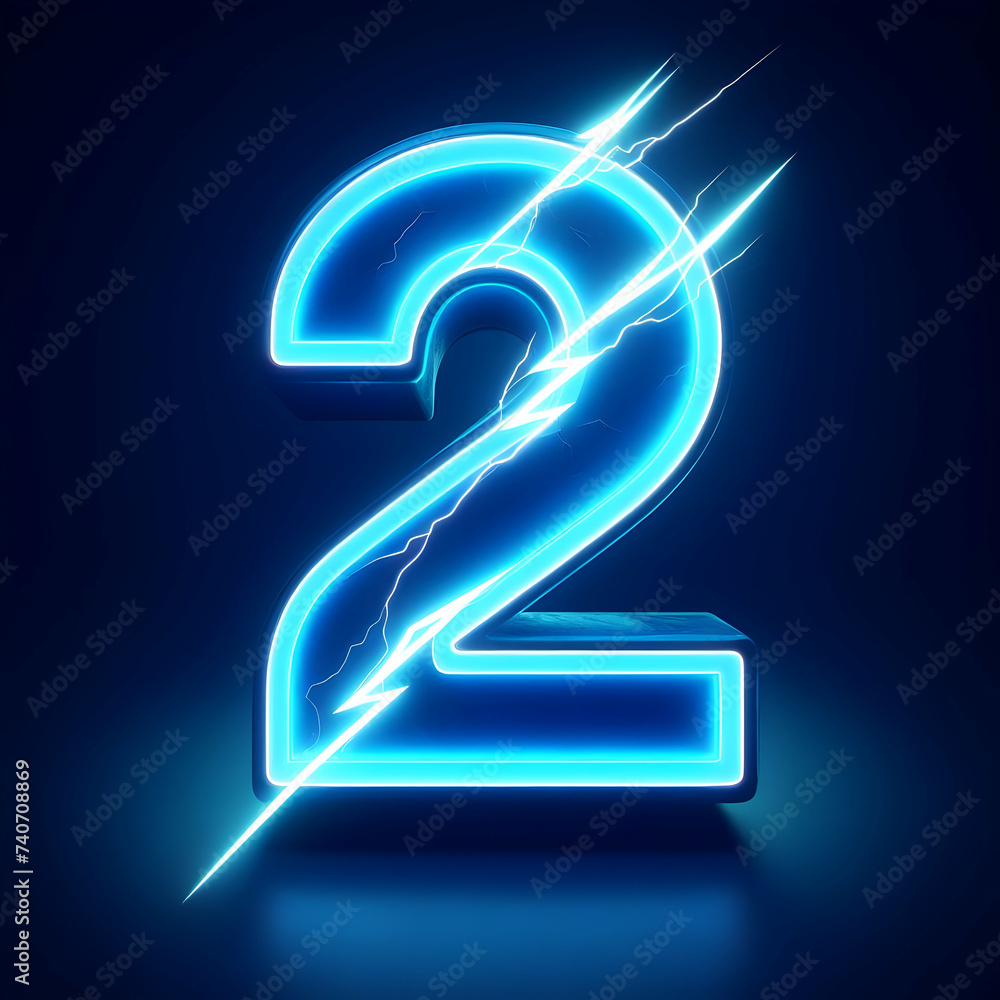 number two on background. Symbol 2 . Invitation for a birthday party ...