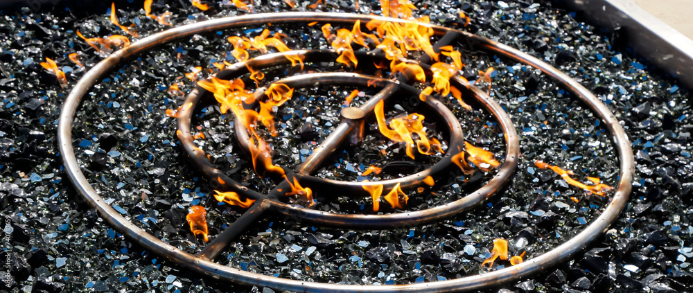 Panorama stainless steel round fire pit burner ring with machine ...