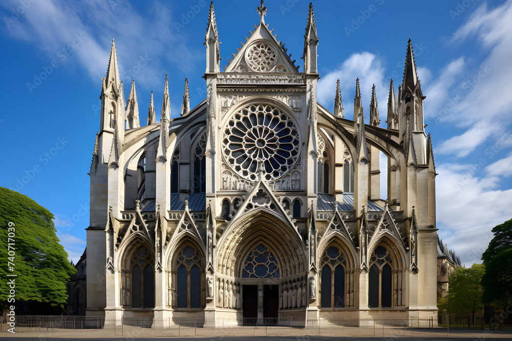 Foto de Majestic Gothic Cathedral Under a Dramatic Sky: A Glorious ...