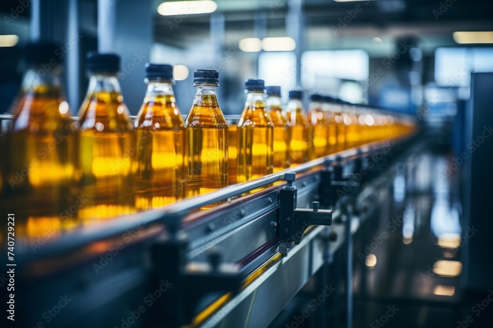 Automatic line for packing juices into glass or plastic containers ...