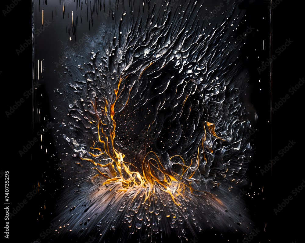 Abstract dispersion effect background for texture. Silver splashing ...